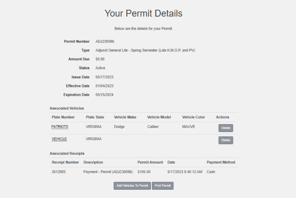 Virtual Permit - Parking & Transportation